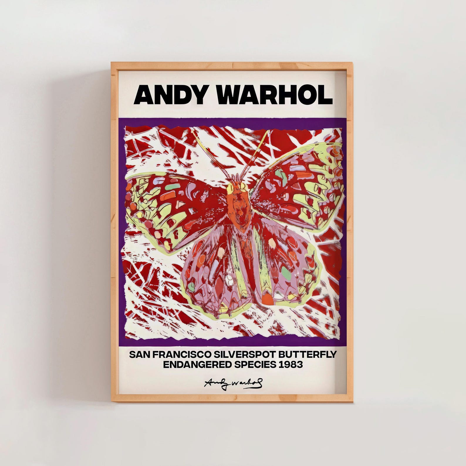 Andy Warhol Butterfly Exhibition Poster Art Print | Pop Art Print ...