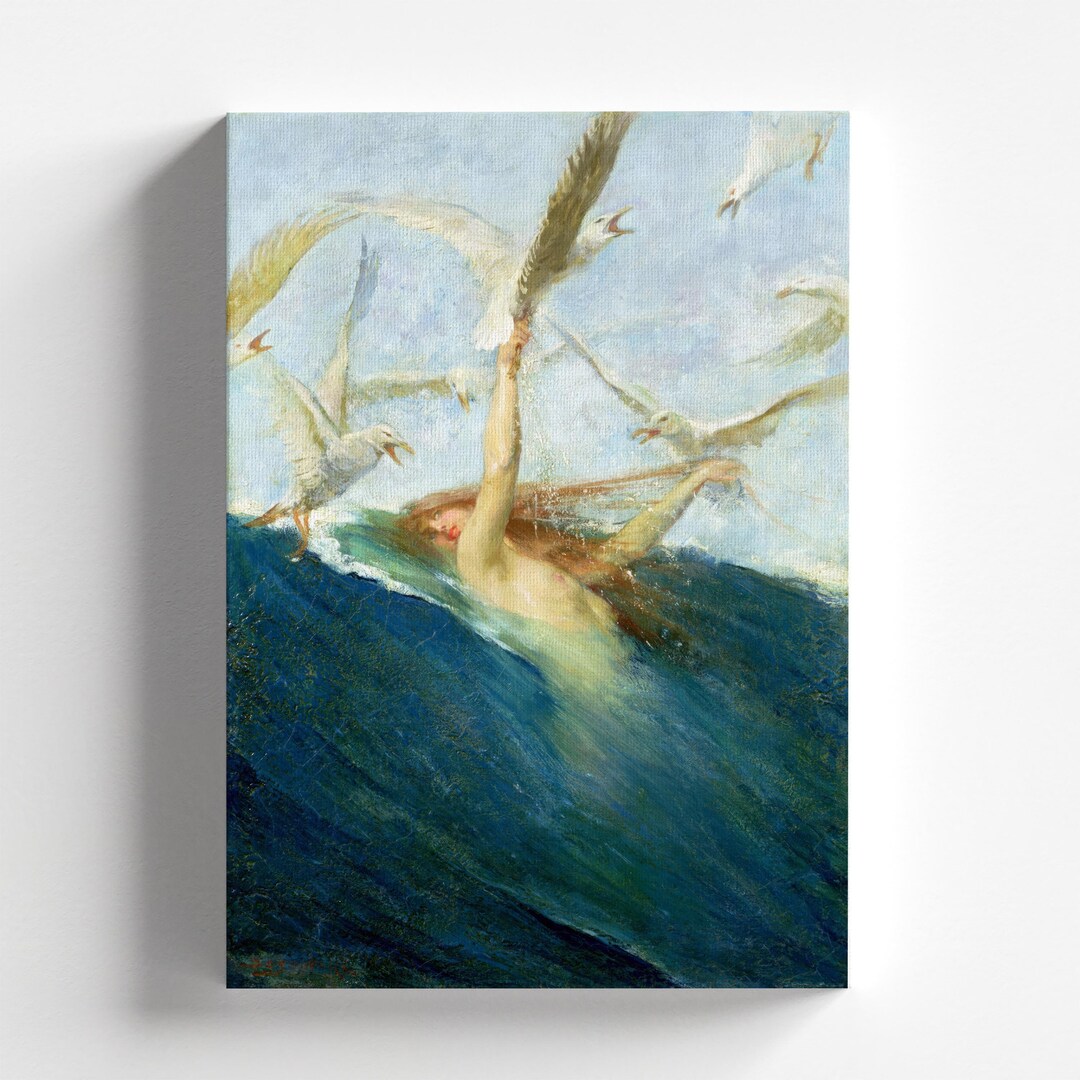 A Mermaid Being Mobbed by Seagulls by Giovanni Segantini 1887 ...