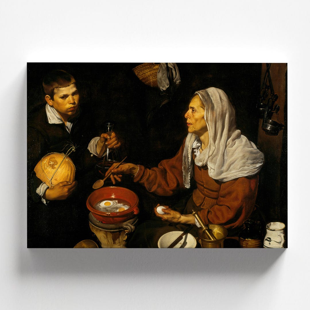 An Old Woman Cooking Eggs by Diego Velázquez 1618 | Baroque Art Print ...