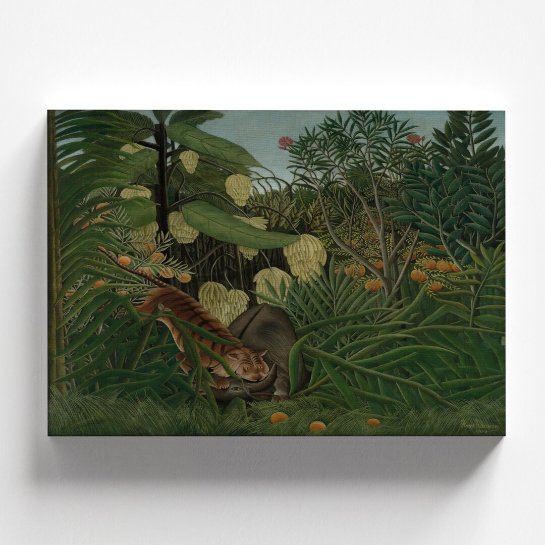 Fight Between a Tiger and a Buffalo by Henri Rousseau 1908 | Naïve Art ...