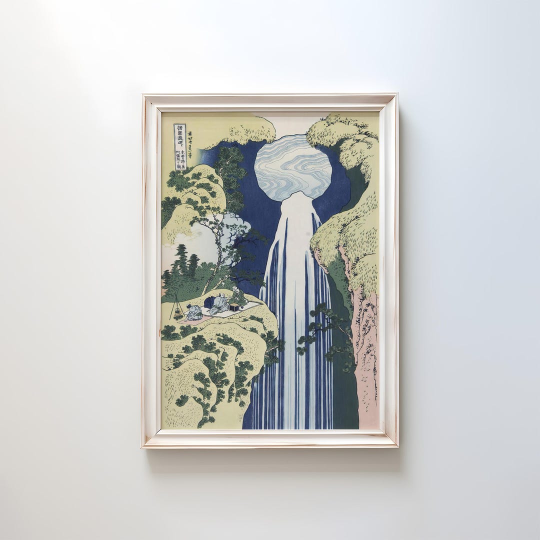 The Amida Falls in the Far Reaches of the Kisokaidō Road by Katsushika ...