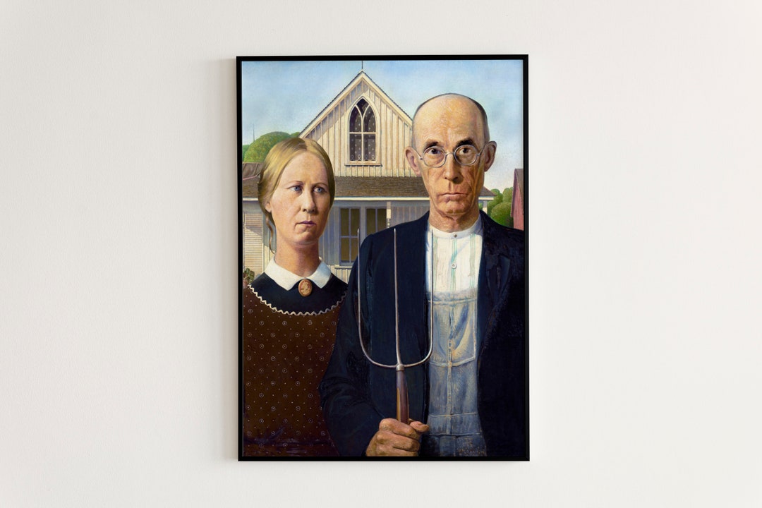 American Gothic by Grant Wood 1930 Regionalism Portrait - Etsy