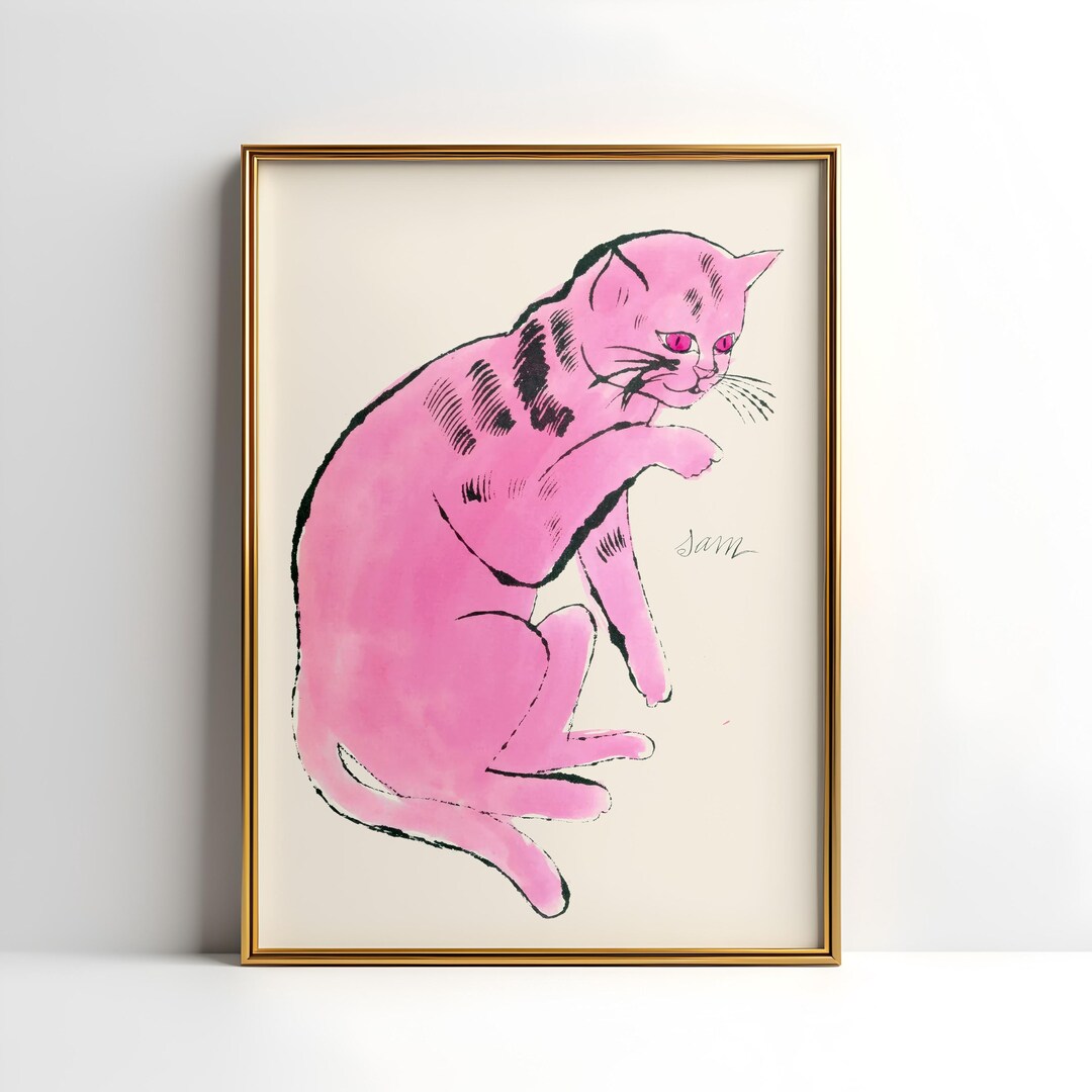 Andy Warhol Cat Name Sam Poster Print, Animal Art, Warhol Cat Art ...