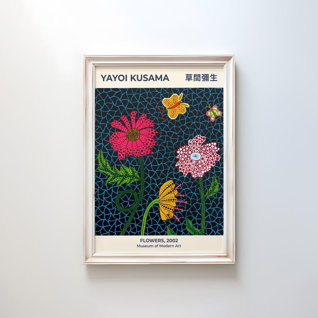 Flowers by Yayoi Kusama Poster Art | Contemporary Art Print (A0027) - Etsy