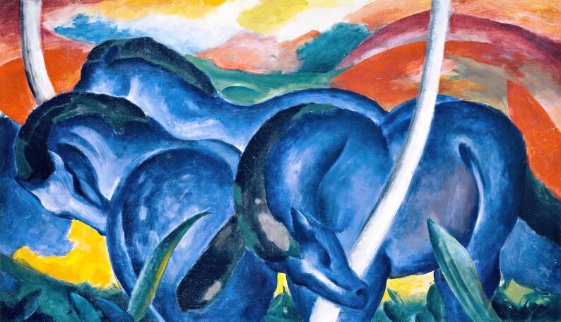The Large Blue Horses by Franz Marc 1911 Expressionism, Animal Painting ...