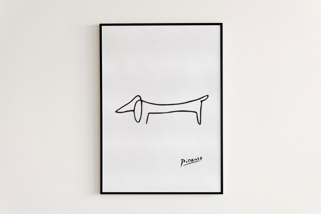 Pablo Picasso Line Art Poster Animal Drawing Print the Dog Home Decor ...