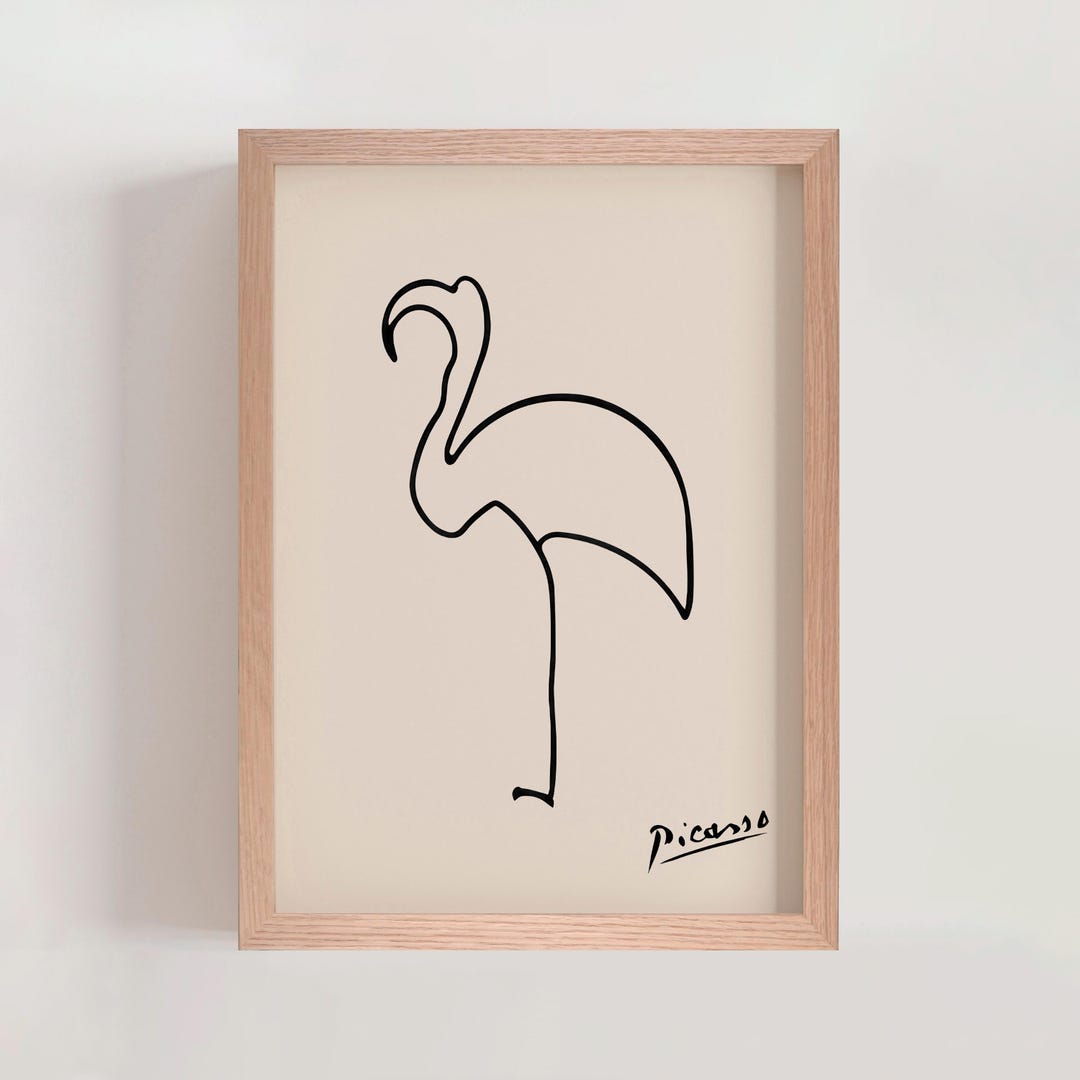 Pablo Picasso Line Art - Flamingo Poster Print | Modern Minimalist ...