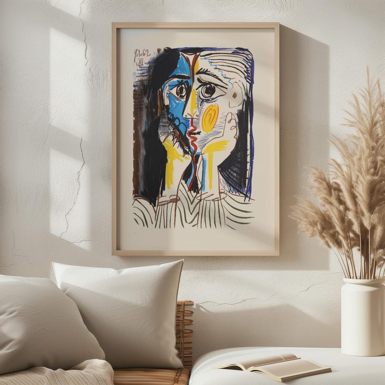 Visage by Pablo Picasso 1962 | Modern Art Print (B8356) - Etsy