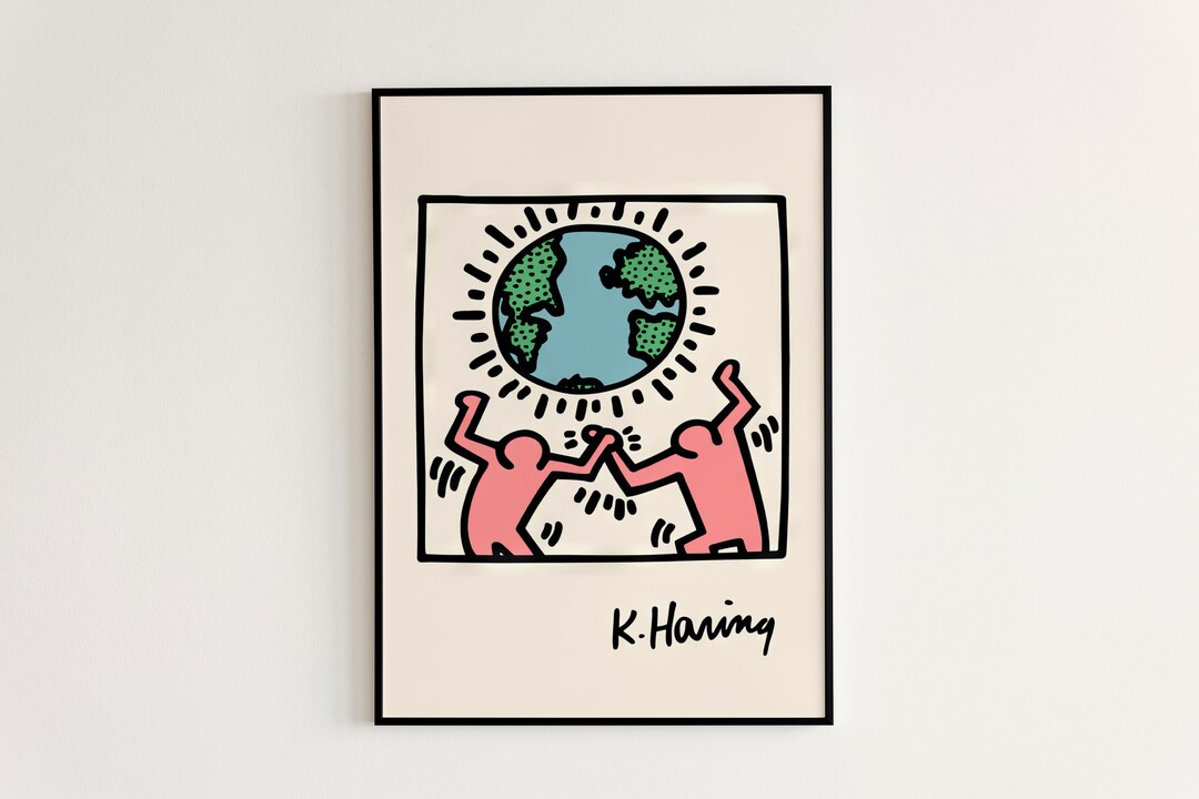 Keith Haring Untitled Earth Day Poster Home Decor Poster Housewarming ...