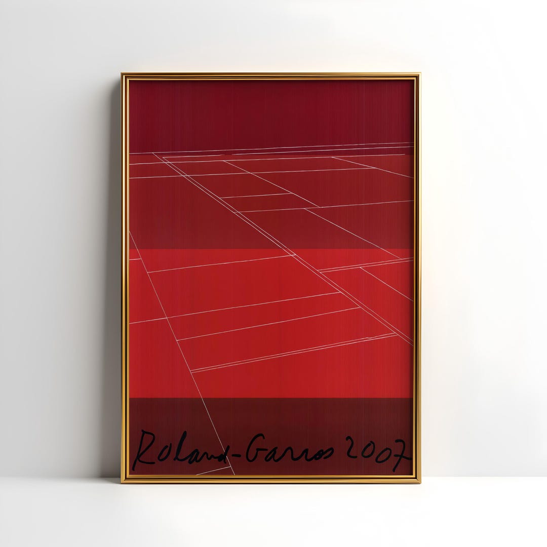 Roland Garros French Open 2007 Poster, Pop Art, Red, Modern French Art ...