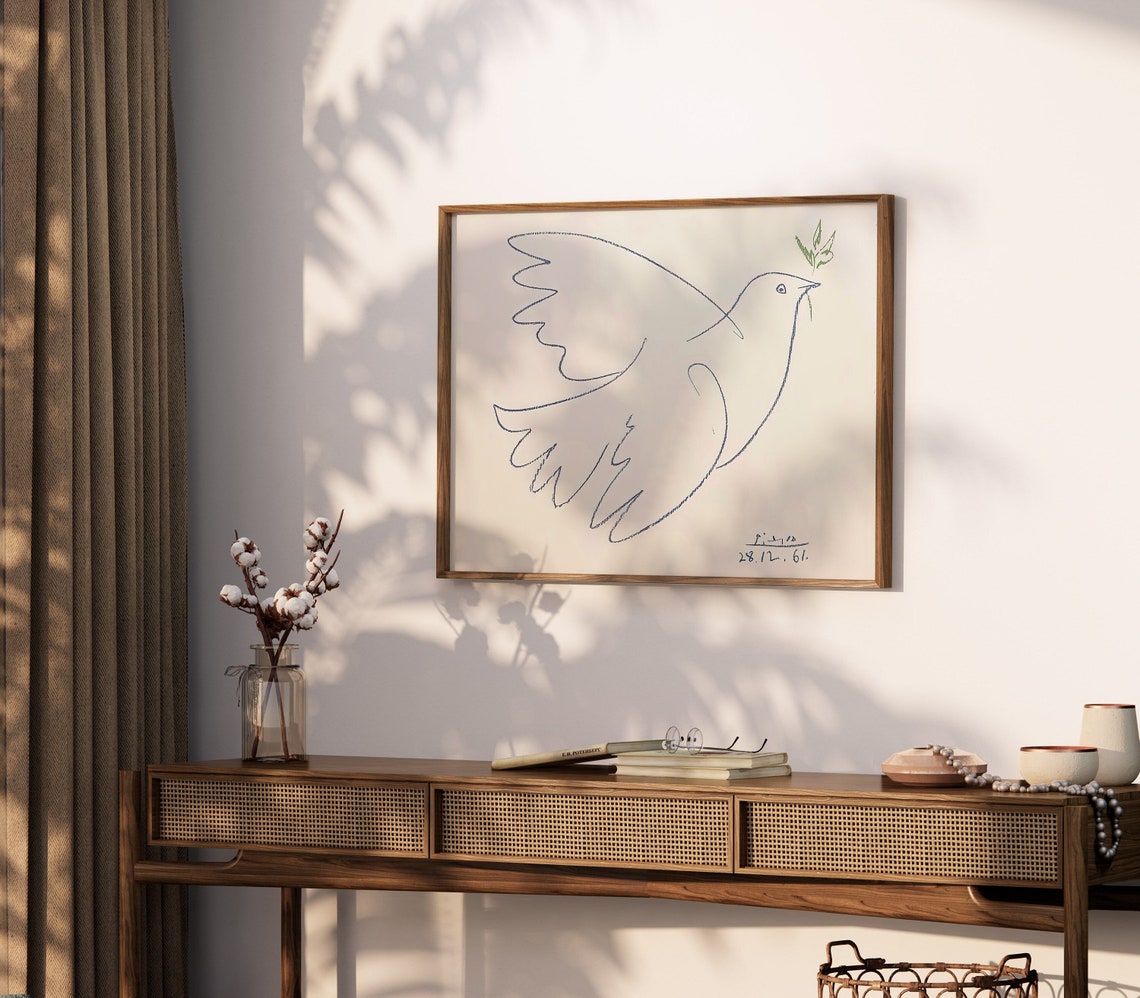 Blue Dove of Peace Lithograph by Pablo Picasso P2331 Home Decor Poster ...