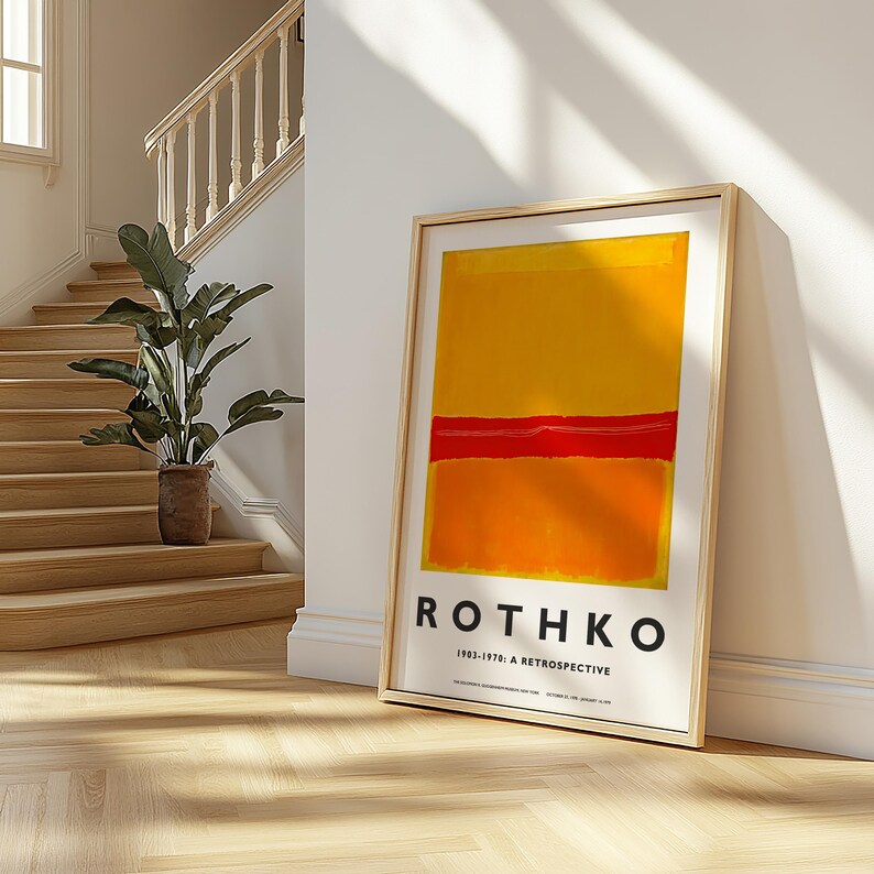 Mark Rothko A Retrospective Poster, Vintage Abstract Modern Art, Color ...