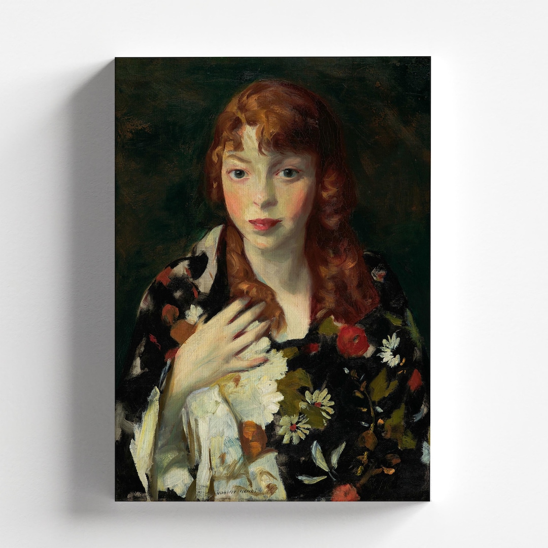 Edna Smith in a Japanese Wrap by Robert Henri 1915 | Realism Art Print ...
