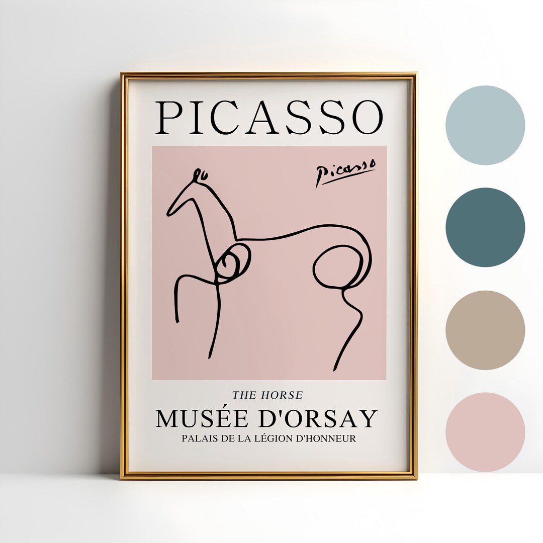 Pablo Picasso Line Art Print, Horse Art, Picasso Animal Drawing, Famous ...