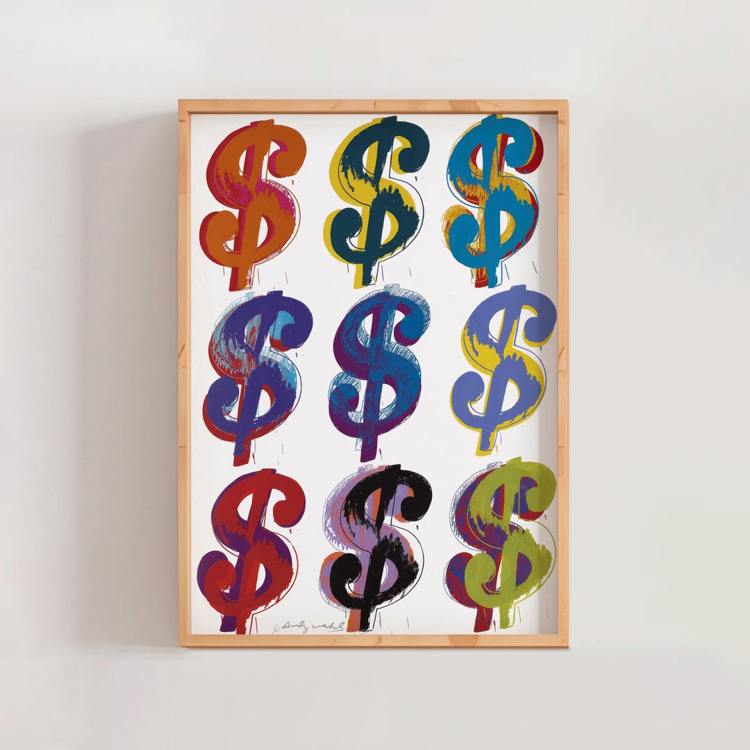 Andy Warhol Dollar Sign Print, Pop Art Poster, Wall Art Decor, Home ...