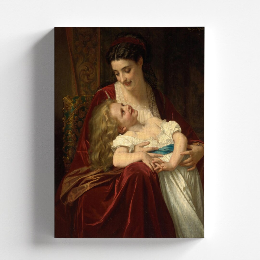 Maternal Affection by Hugues Merle 1867 | Realism Art Print (D0232) - Etsy