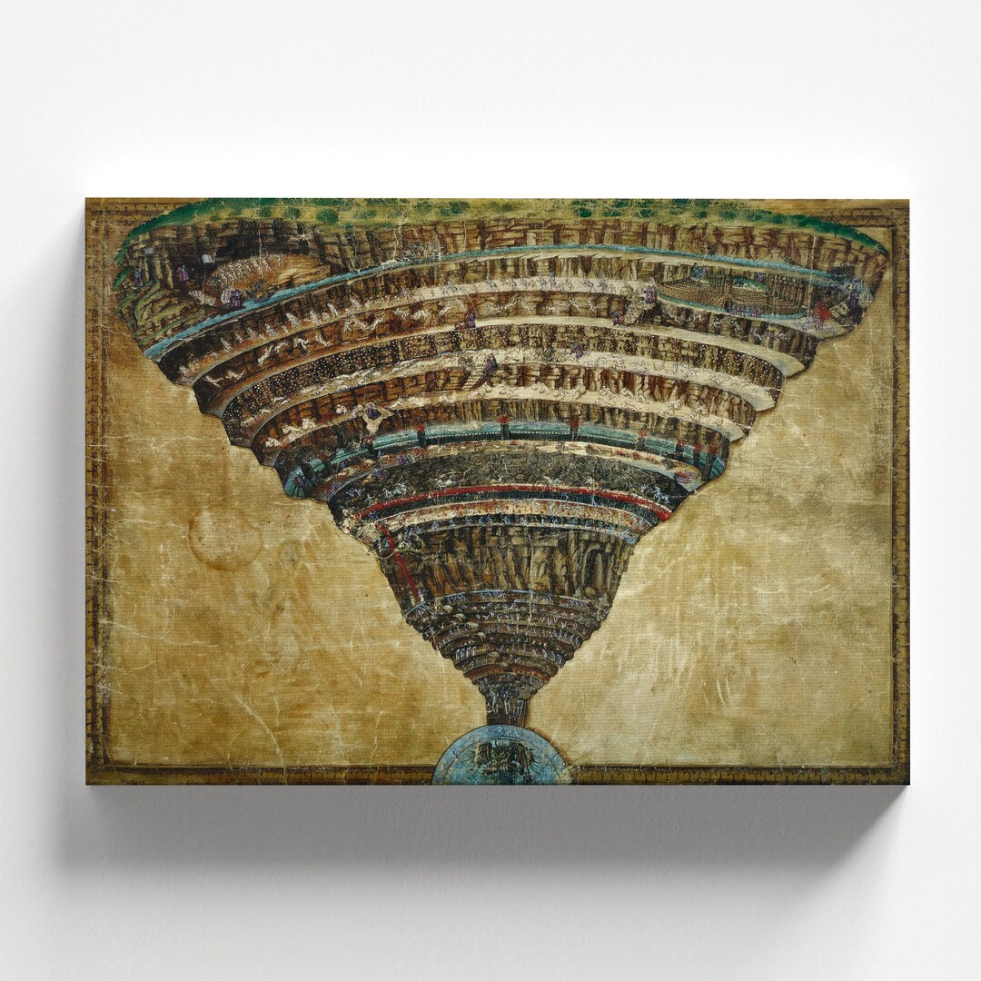 Chart of Hell (illustrations to the Divine Comedy) by Sandro Botticelli ...