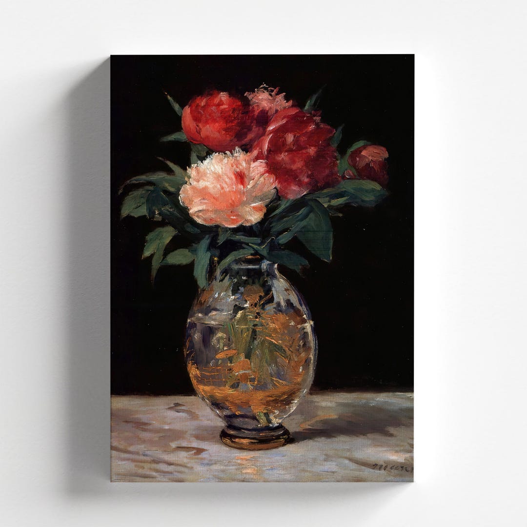 Vase With Peonies by Édouard Manet 1882 | Realism Art Print (B4325) - Etsy