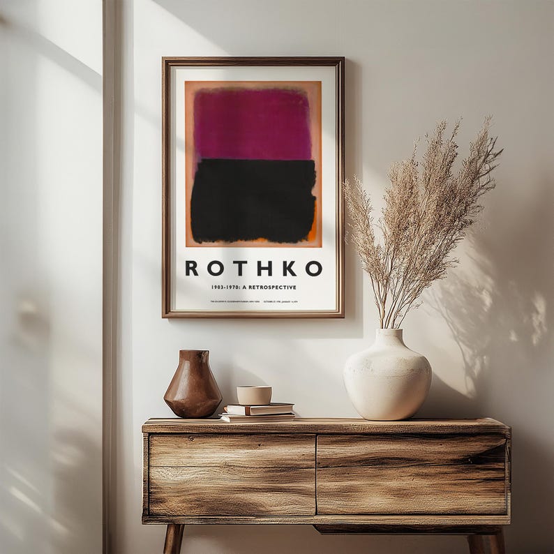 Mark Rothko A Retrospective Poster, Vintage Abstract Modern Art, Color ...