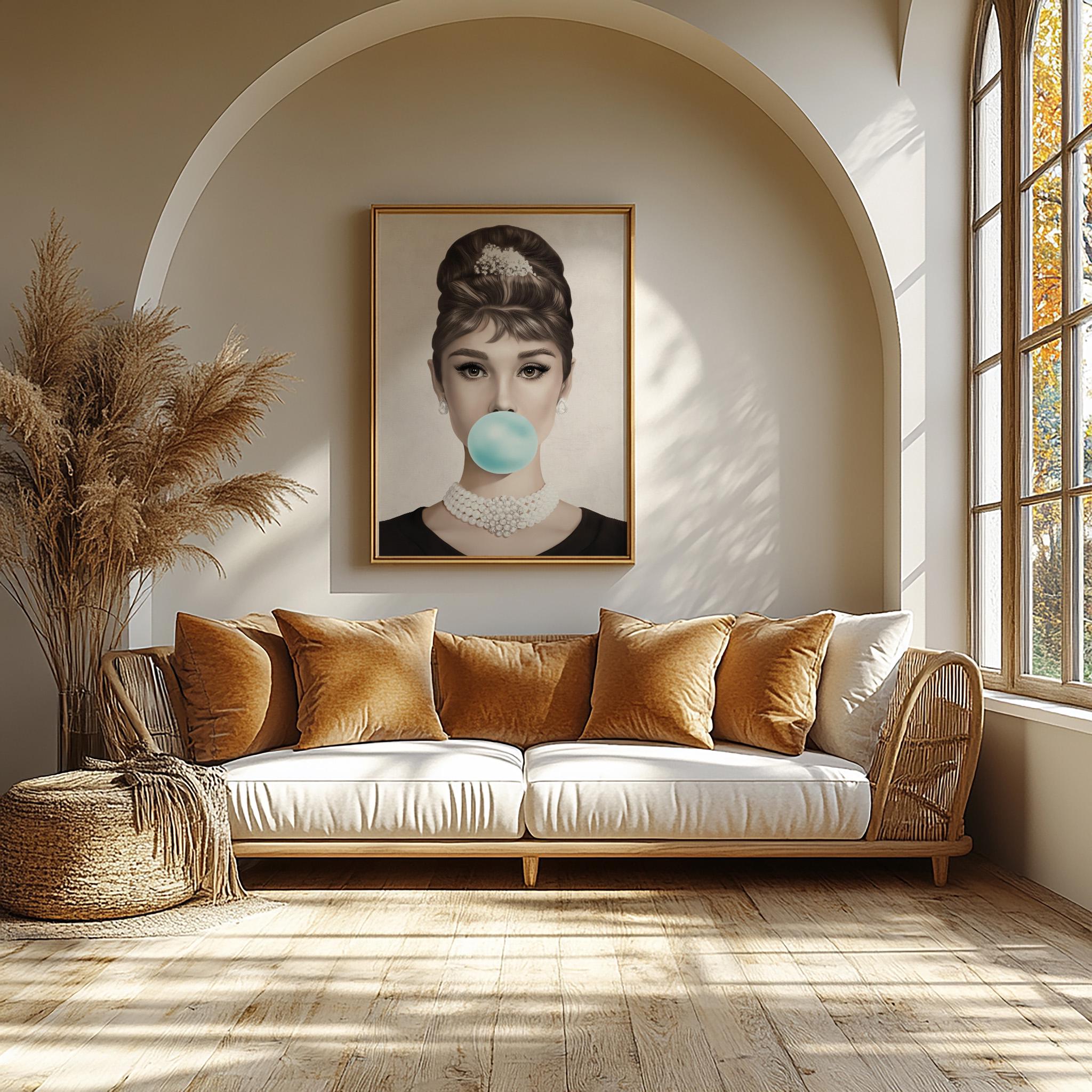 Audrey Hepburn With Bubblegum Poster, Altered Pop Art Style, Fun Retro ...