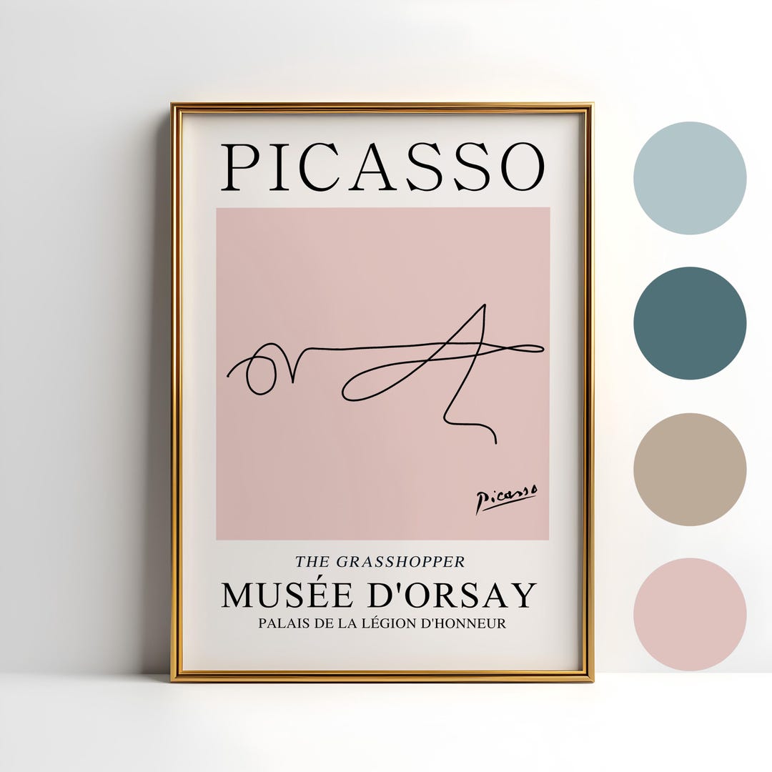 Pablo Picasso Line Art Print, Grasshopper, Picasso Animal Drawing ...