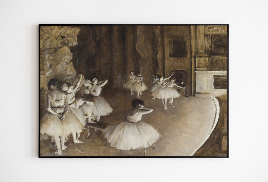 Ballet Rehearsal on Stage by Edgar Degas 1874 Impressionism, Modern Art ...