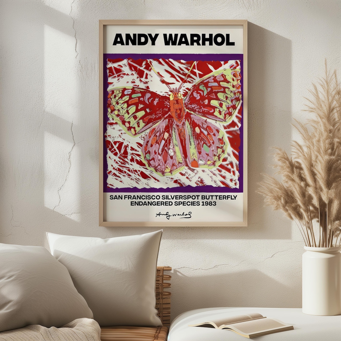 Andy Warhol Butterfly Exhibition Poster Art Print | Pop Art Print ...