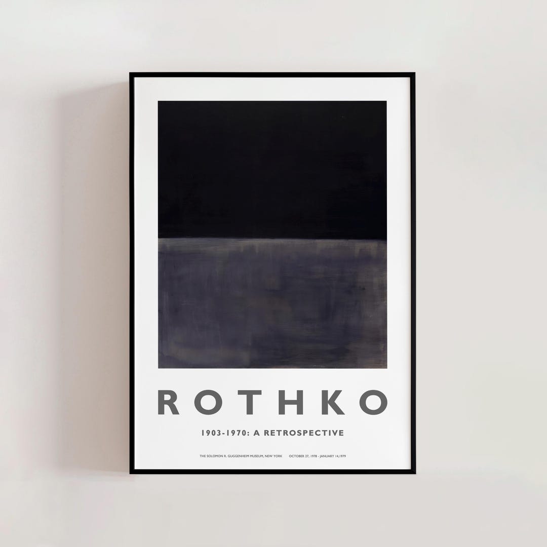 Mark Rothko A Retrospective Poster, Vintage Abstract Modern Art, Color ...