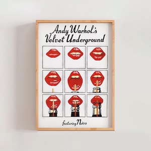 Andy Warhol's Velvet Underground Featuring Nico Art Print | Pop Art Print (A0001) - Etsy