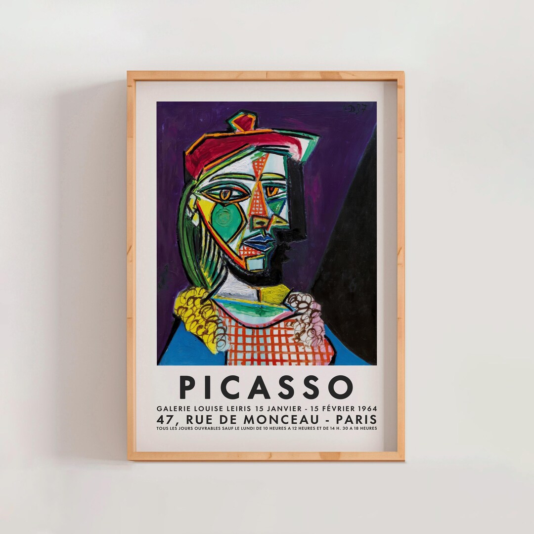 Femme Au Béret Pablo Picasso 1937 Poster, Vintage Picasso Wall Decor ...
