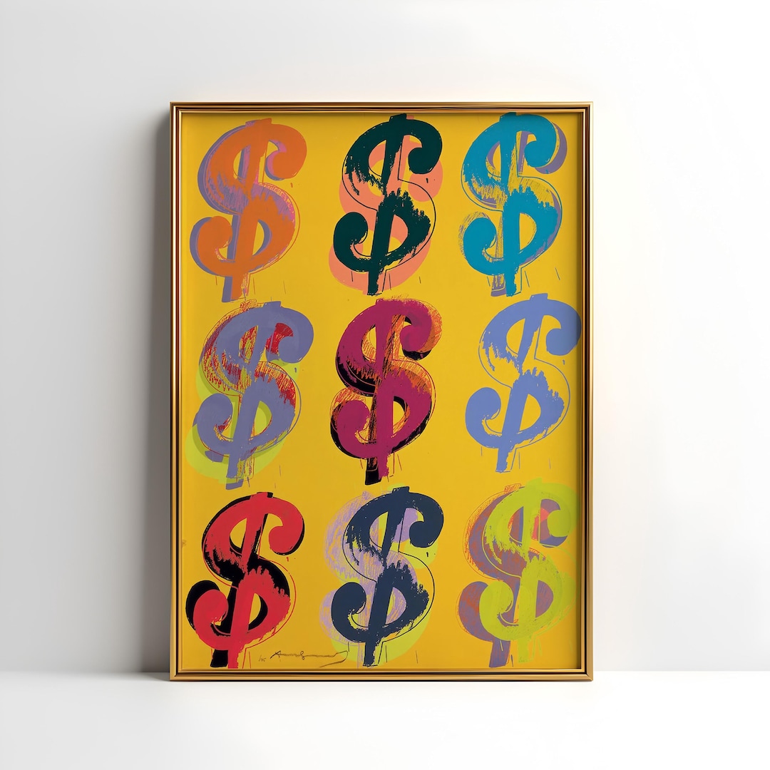 Andy Warhol Dollar Sign Print, Pop Art Poster, Wall Art Decor, Home ...