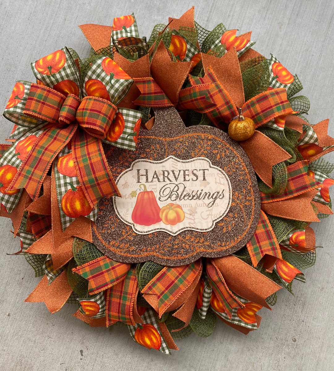 Harvest Blessings Wreath for Fall - Etsy