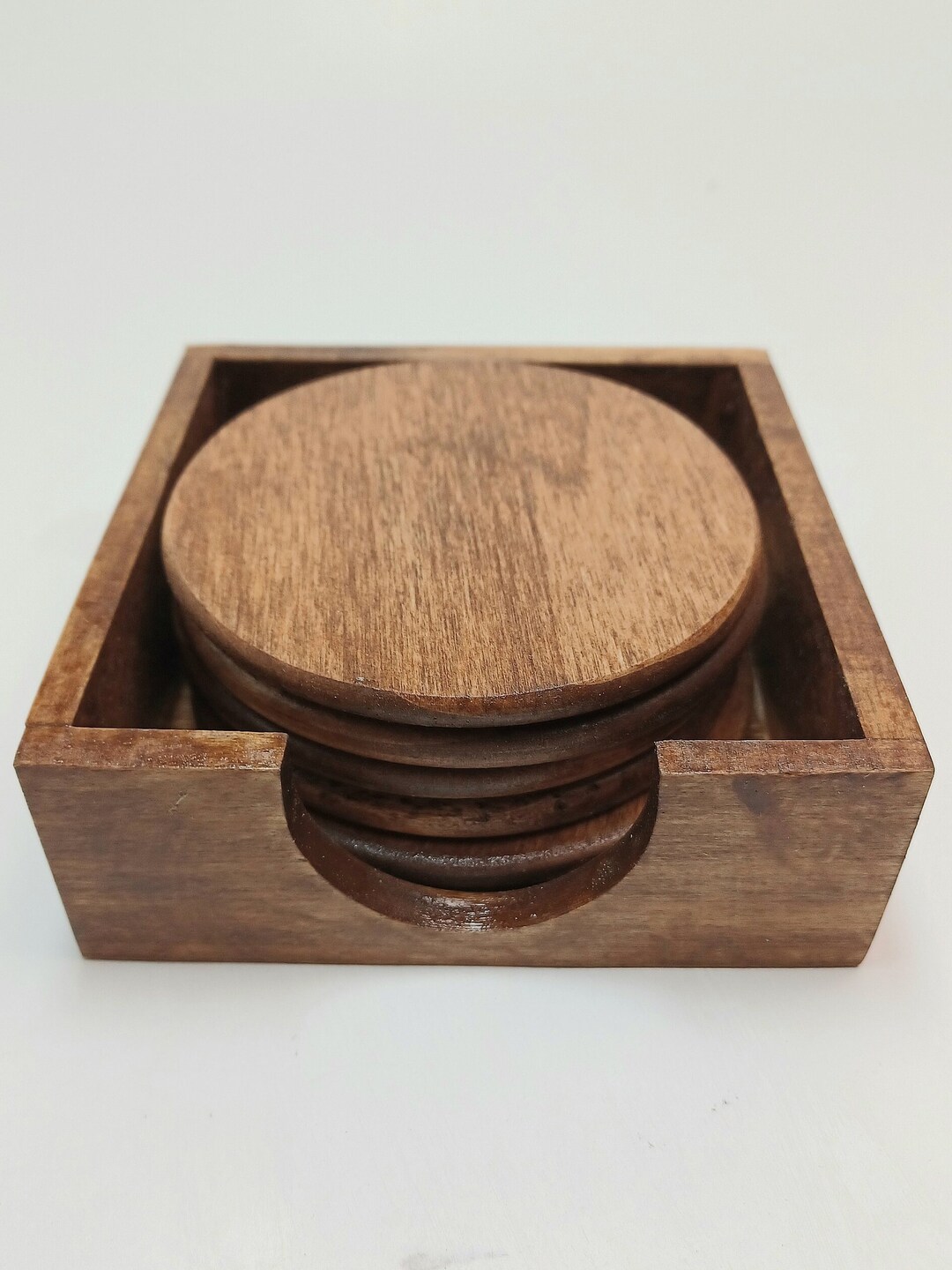 Round Coasters With Holder 4 Wood Coasters Rustic Modern Farmhouse ...