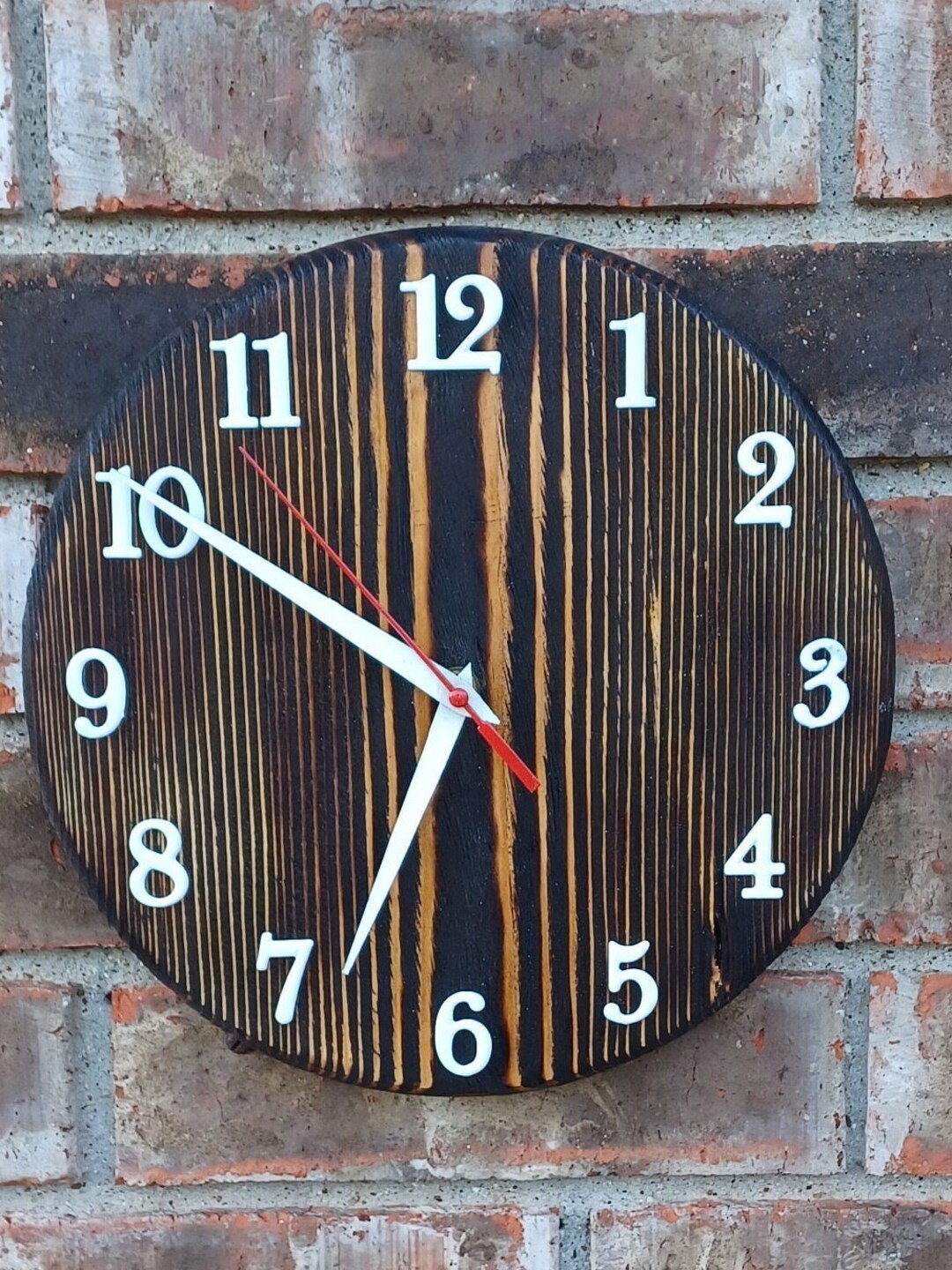 Rustic Farmhouse Wall Clock Weathered Wood Clock Dial in Kona Brown ...