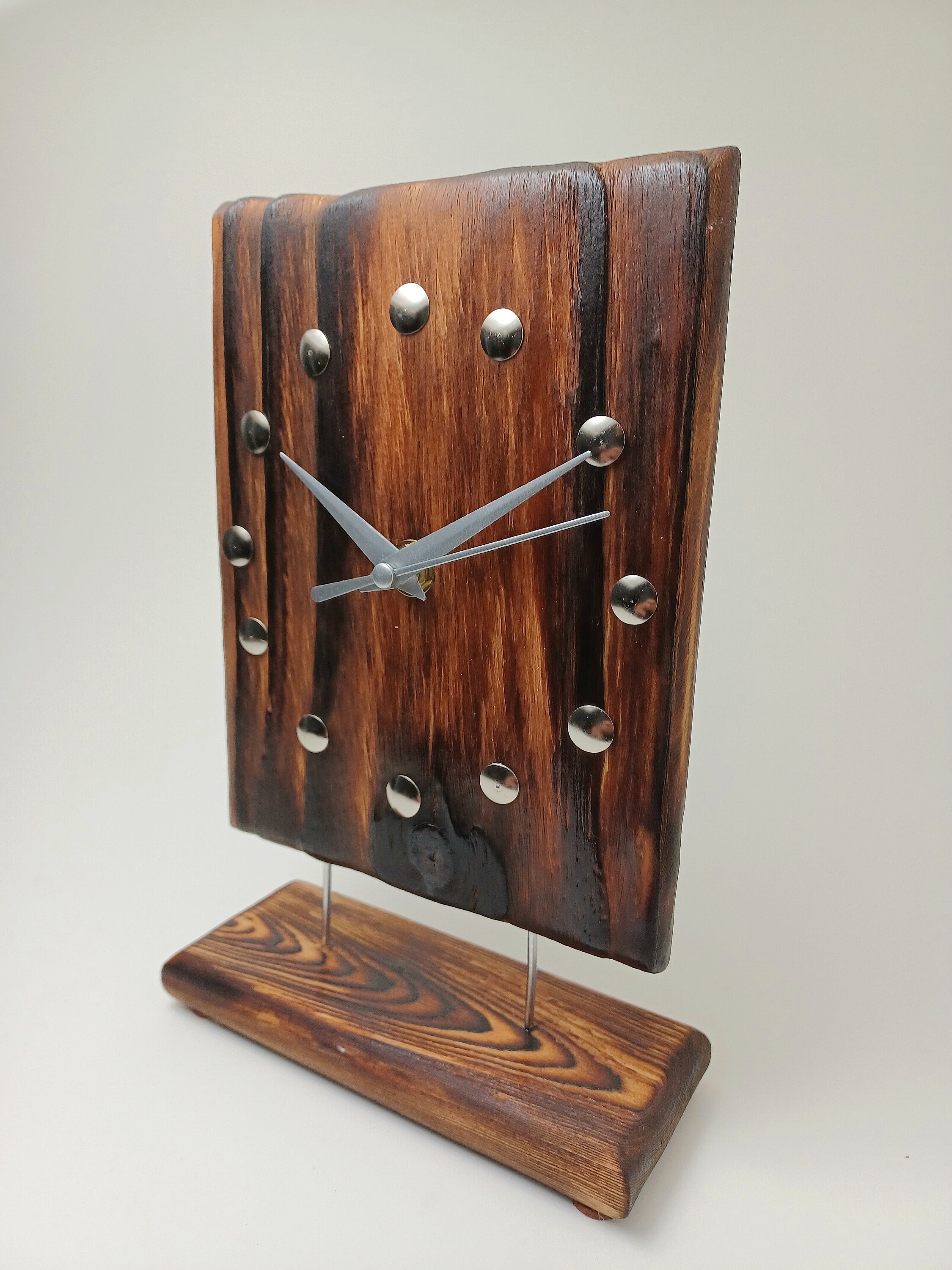 Table Clock. Rustic Modern Desk Clock. Standing Upright - Etsy
