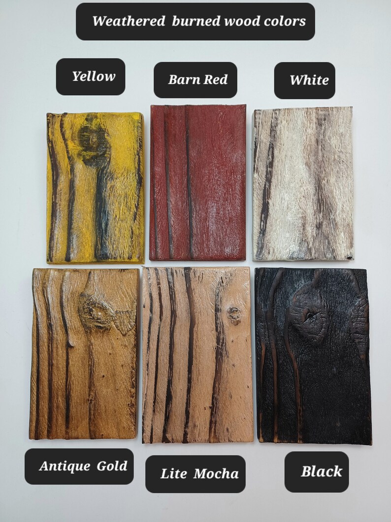 Rustic Weathered Burned Wood Wall Clock Barnwood Farmhouse 12x12 in ...