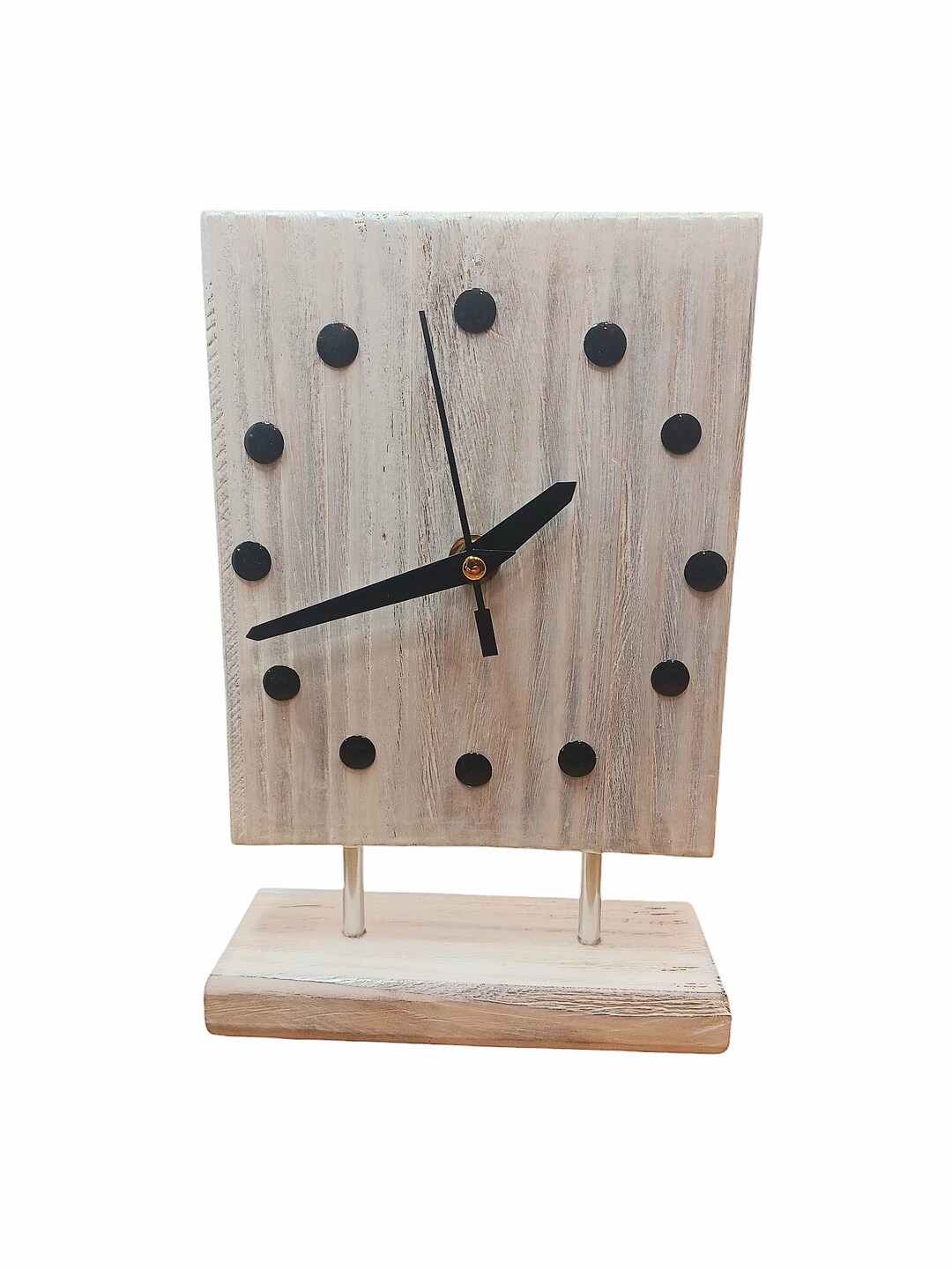 Table Clock. Rustic Modern Desk Clock. Standing Upright Rectangle Shelf ...