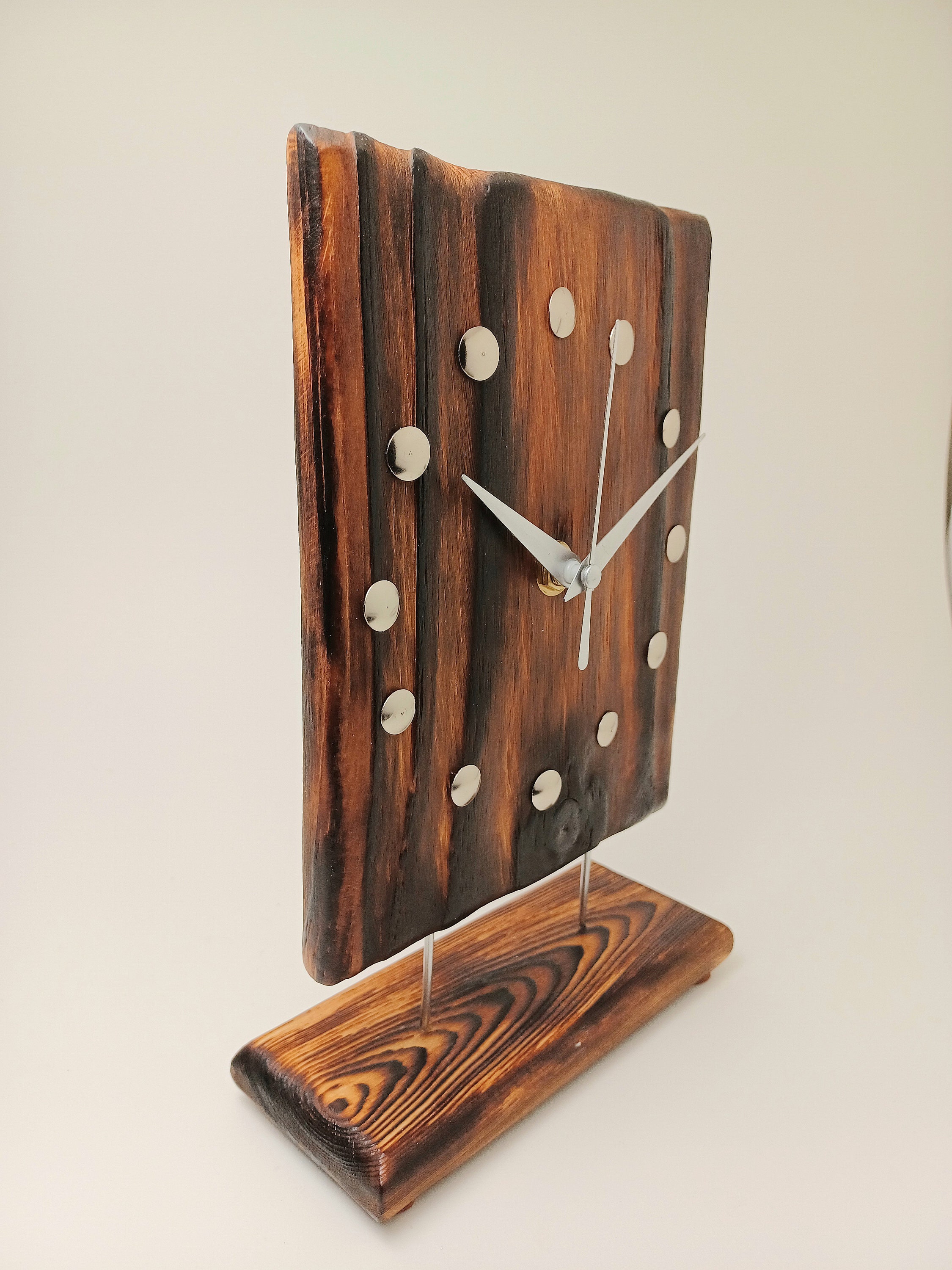 Table Clock. Rustic Modern Desk Clock. Standing Upright - Etsy