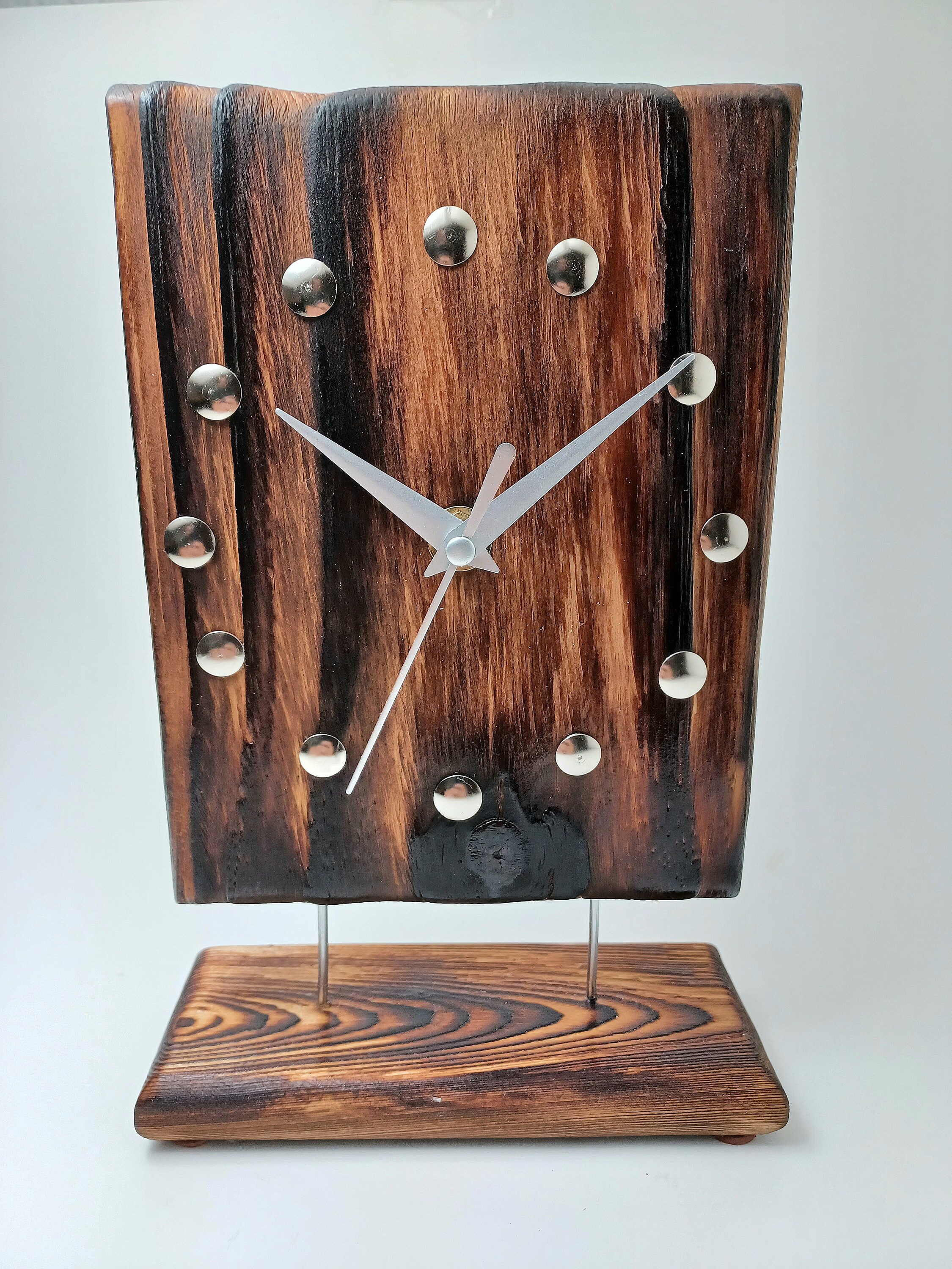 Table Clock. Rustic Modern Desk Clock. Standing Upright - Etsy