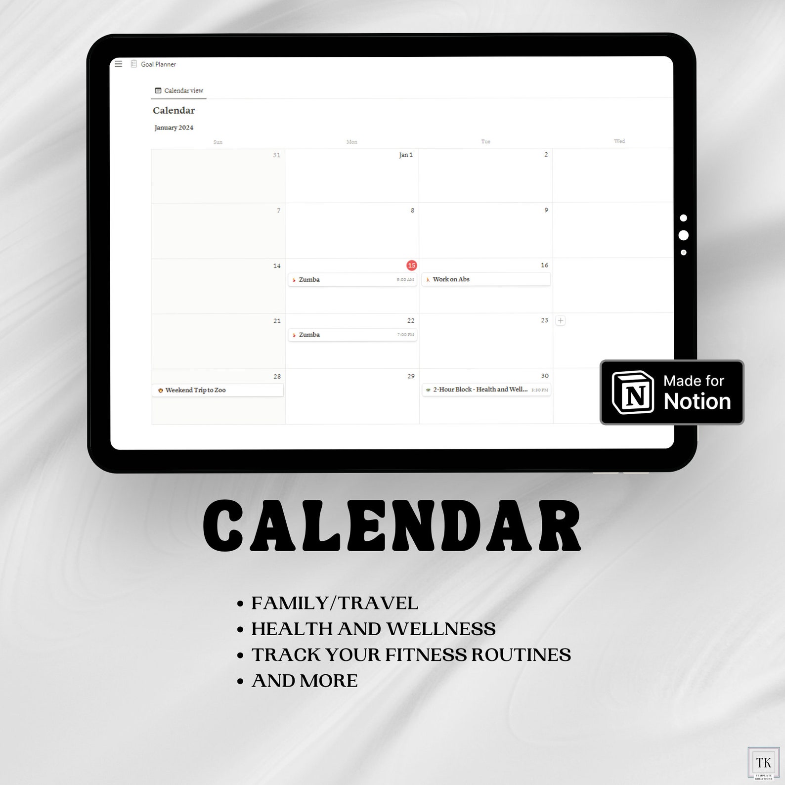 Notion Template Dashboard, Minimal Notion Template, 2024 Goal Template, Notion Goals Template ...