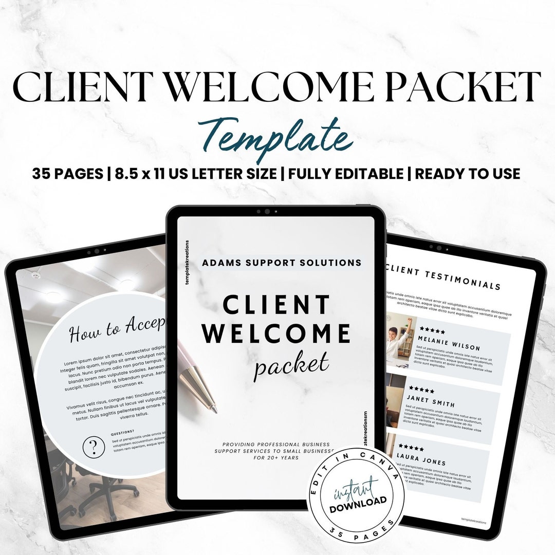 Virtual Assistant Welcome Packet, Proposal Template, Client Welcome ...