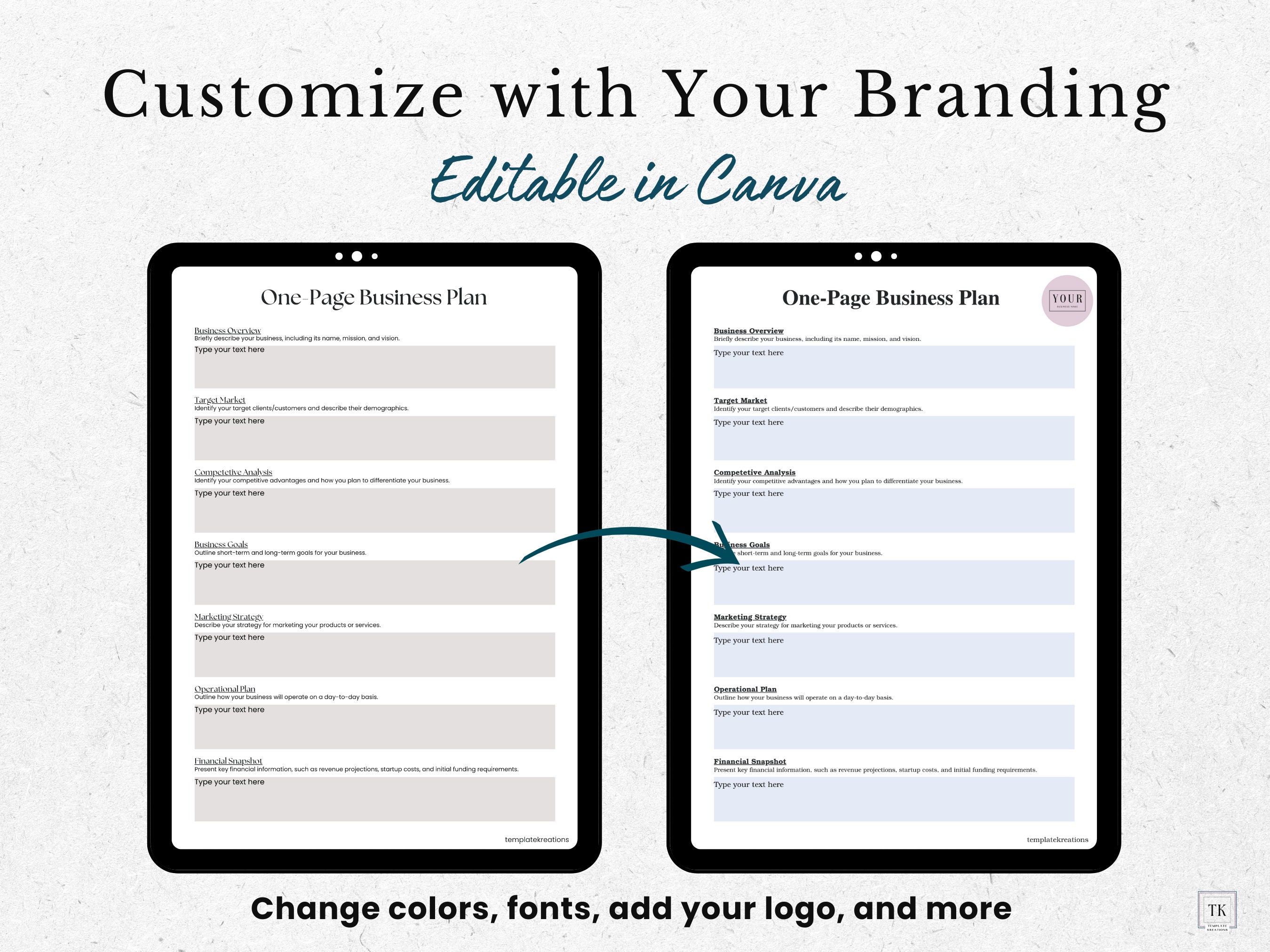 One Page Business Plan, Virtual Assistant Business Plan, Online ...
