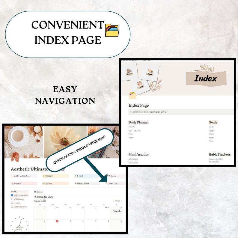 Notion Template 2024 Aesthetic, Notion Dashboard, Ultimate Life Planner Notion, Aesthetic ...