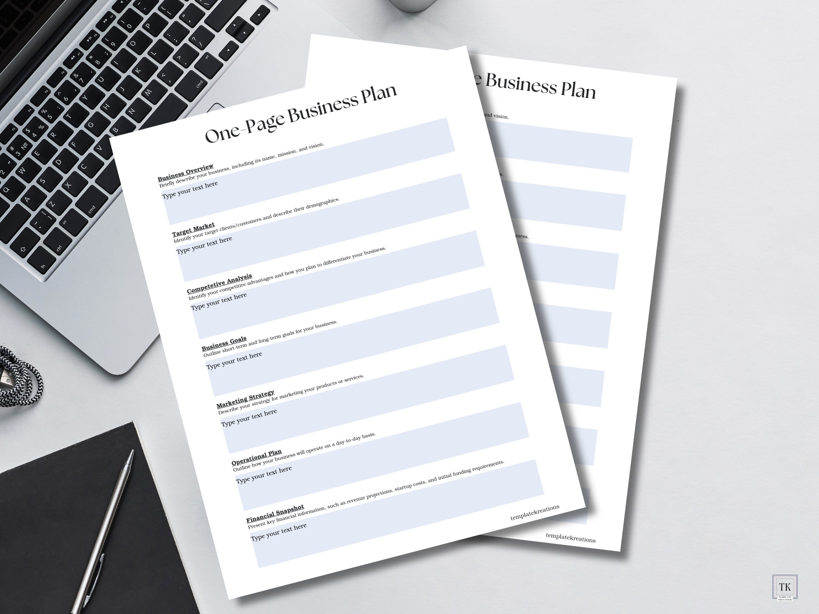 One Page Business Plan, Virtual Assistant Business Plan, Online ...