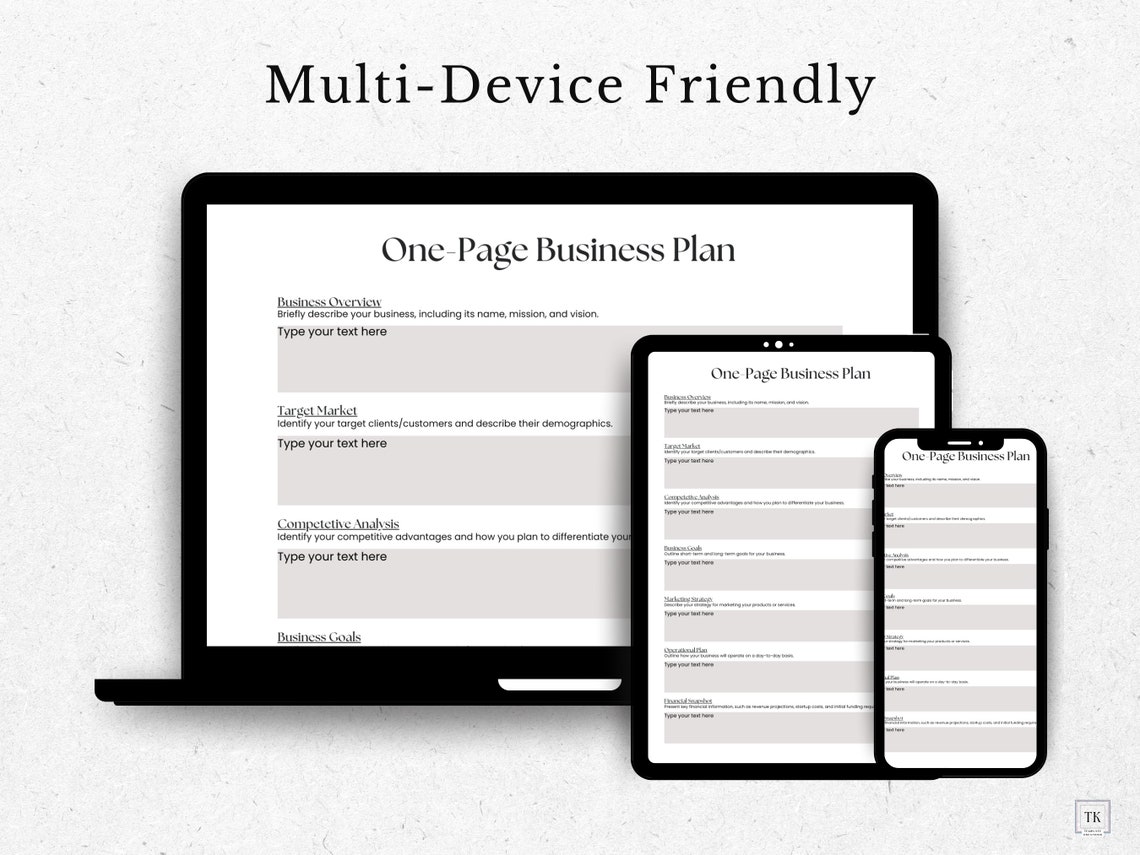 One Page Business Plan, Virtual Assistant Business Plan, Online ...