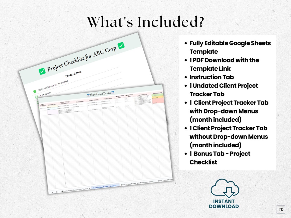 Google Sheets Template Client Tracker, Project Management, Client ...
