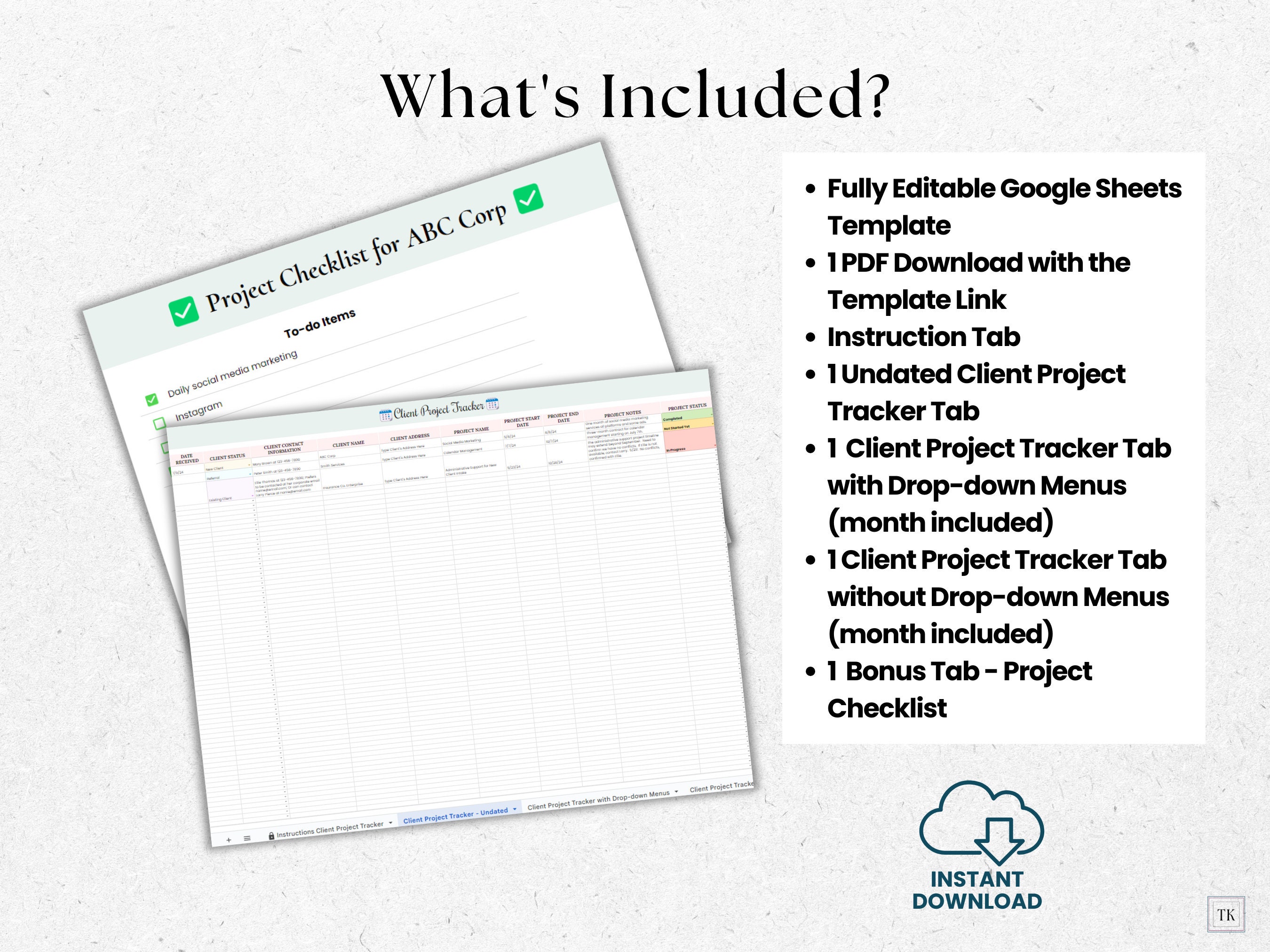 Google Sheets Template Client Tracker, Project Management, Client ...