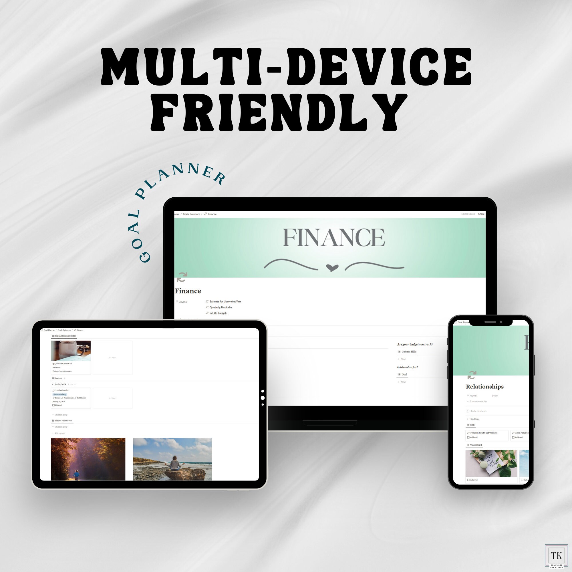 Notion Template Dashboard, Minimal Notion Template, 2024 Goal Template ...