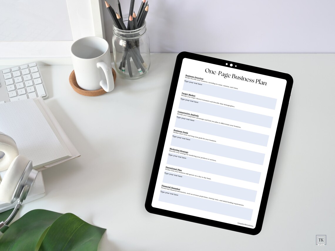 One Page Business Plan, Virtual Assistant Business Plan, Online ...