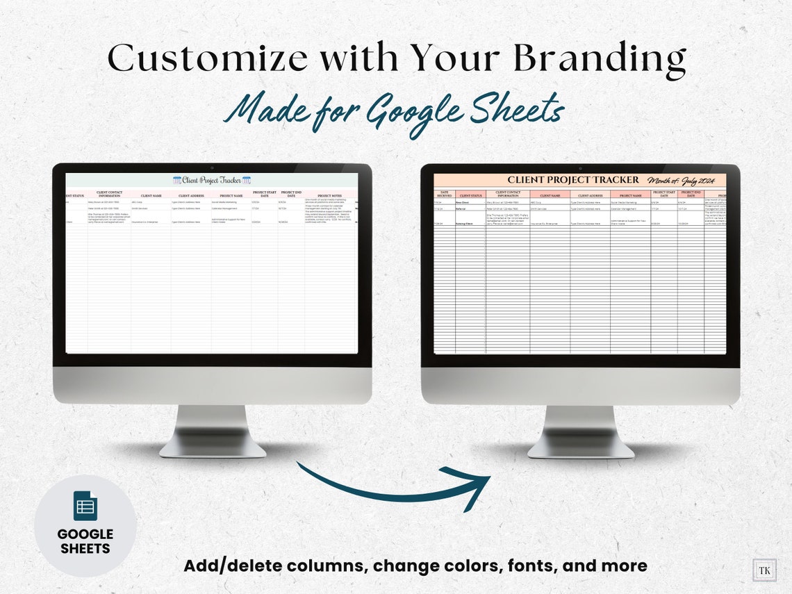 Google Sheets Template Client Tracker, Project Management, Client ...